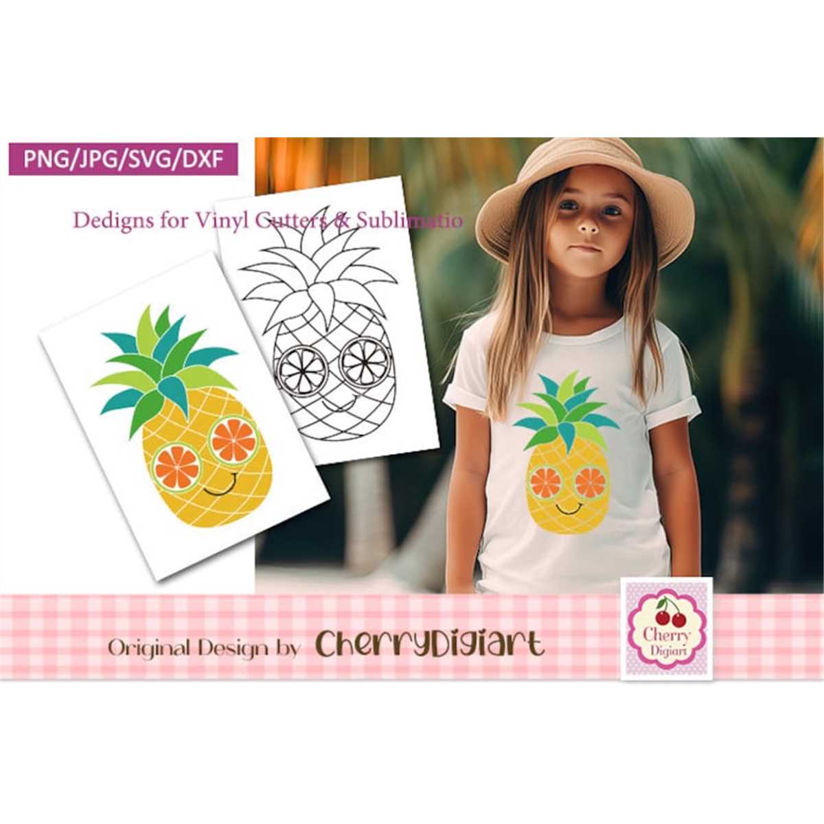 Summer Pineapple Sunglasses Pineapple svg png jpg Silhouette | Inspire ...