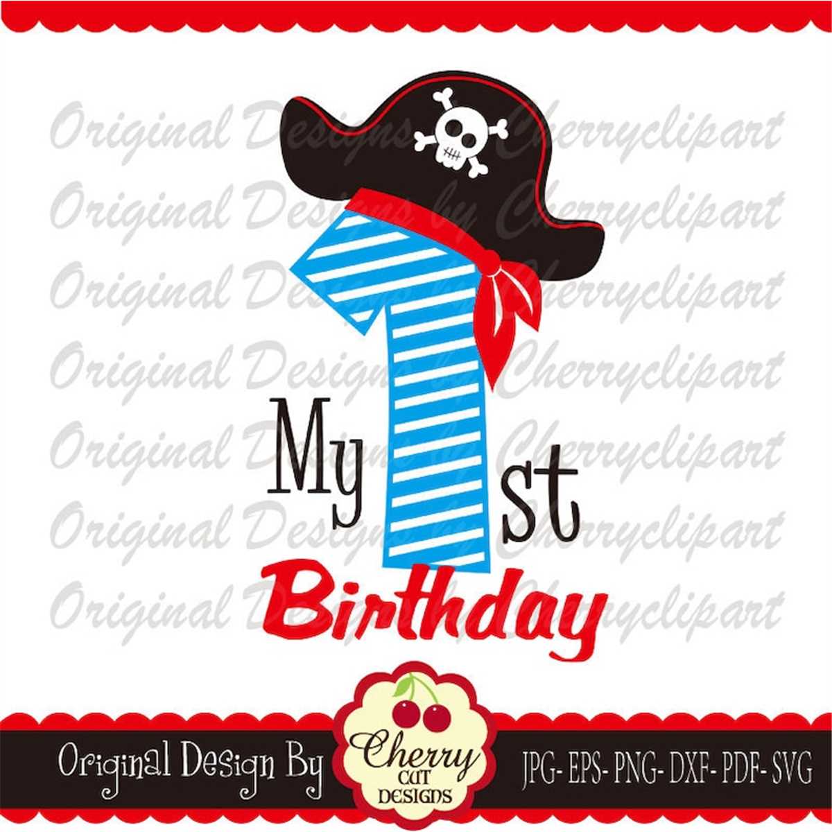 My 1st Birthday SVG DXF,Pirate's hat number 1 svg, Birthday | Inspire ...