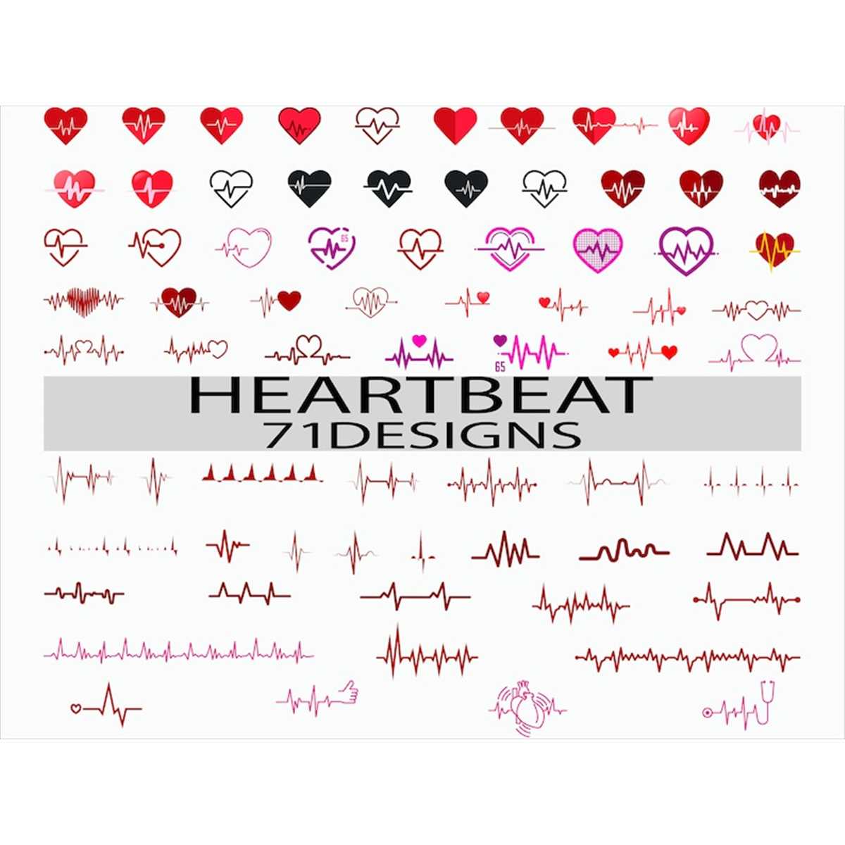 Heartbeat/ SVG /Png 300ppi / Eps / DXF/ Pulse SVG /Cardiogra | Inspire ...