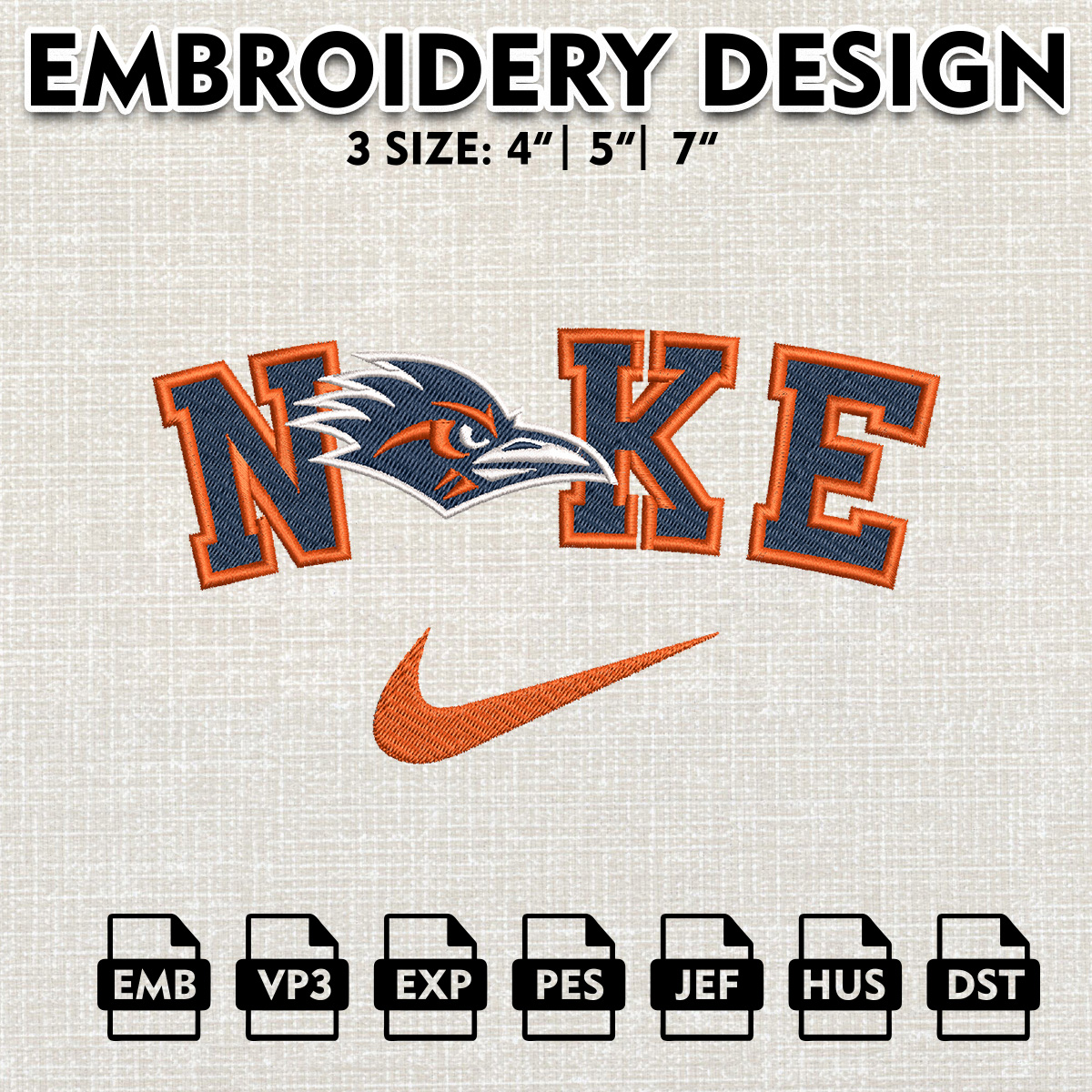 NCAA Logo Embroidery Designs, Nike UTSA Roadrunners Embroide | Inspire ...