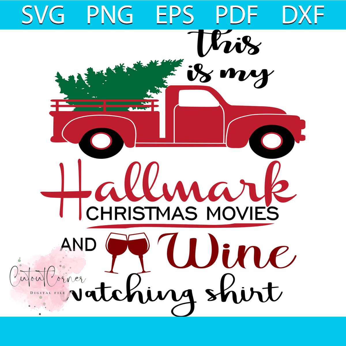 Hallmark Christmas Movies And Wine Svg, Christmas Svg, Hallm | Inspire ...