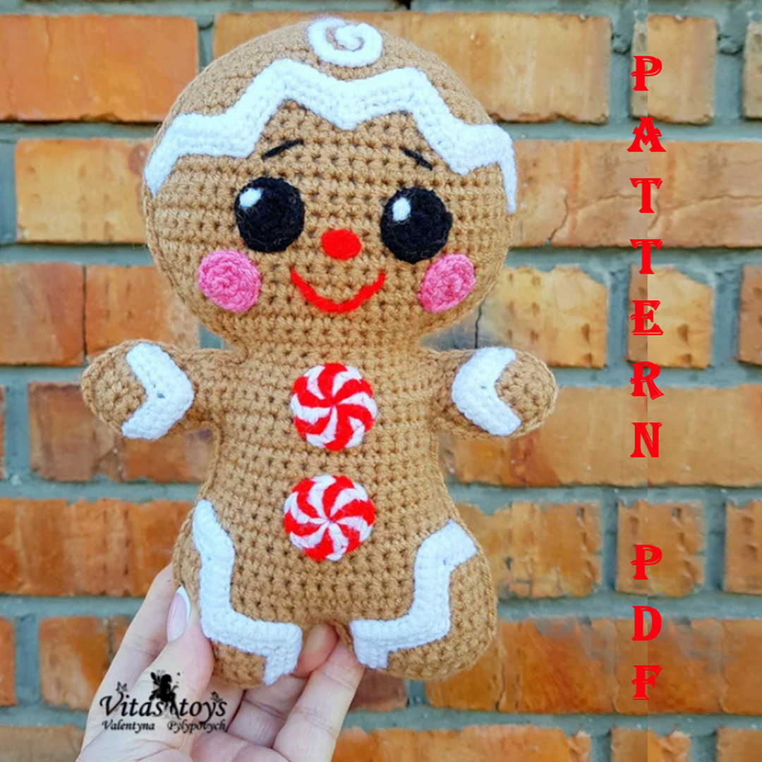 Doll gingerbred boy Crochet amigurumi rag doll pattern | Inspire Uplift