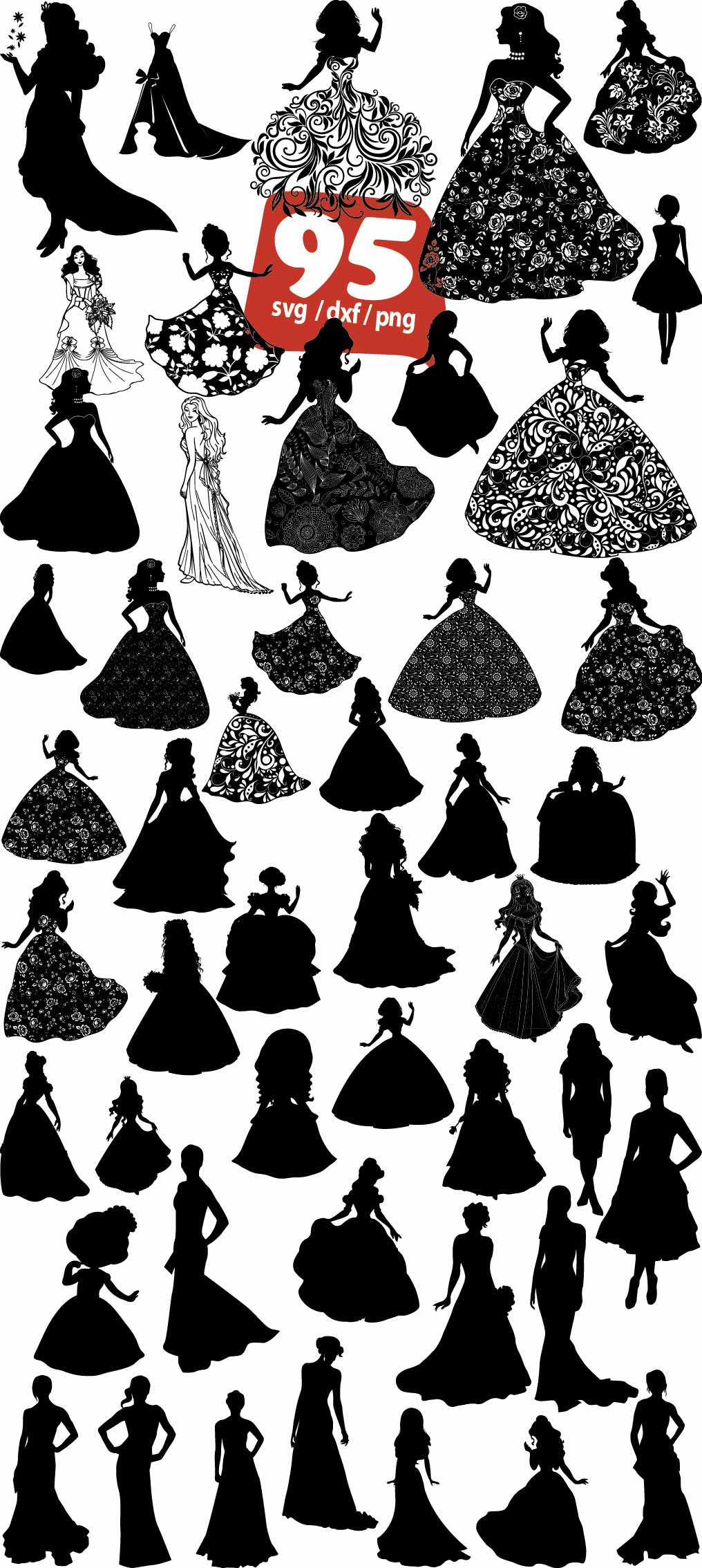Dress Svg Bundle, Dress Silhouette SVG, Bridesmaid Dress svg - Inspire ...