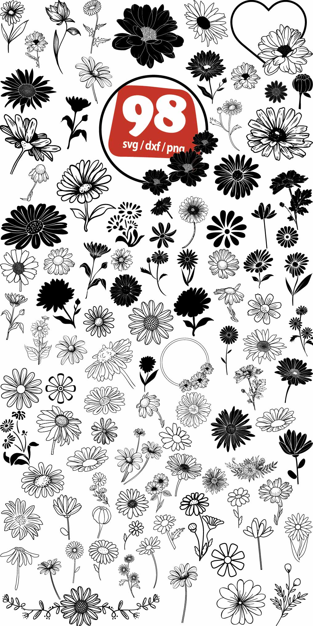 Daisy Flower svg Bundle, Retro, Groovy, Daisy SVG, Daisy PNG - Inspire ...
