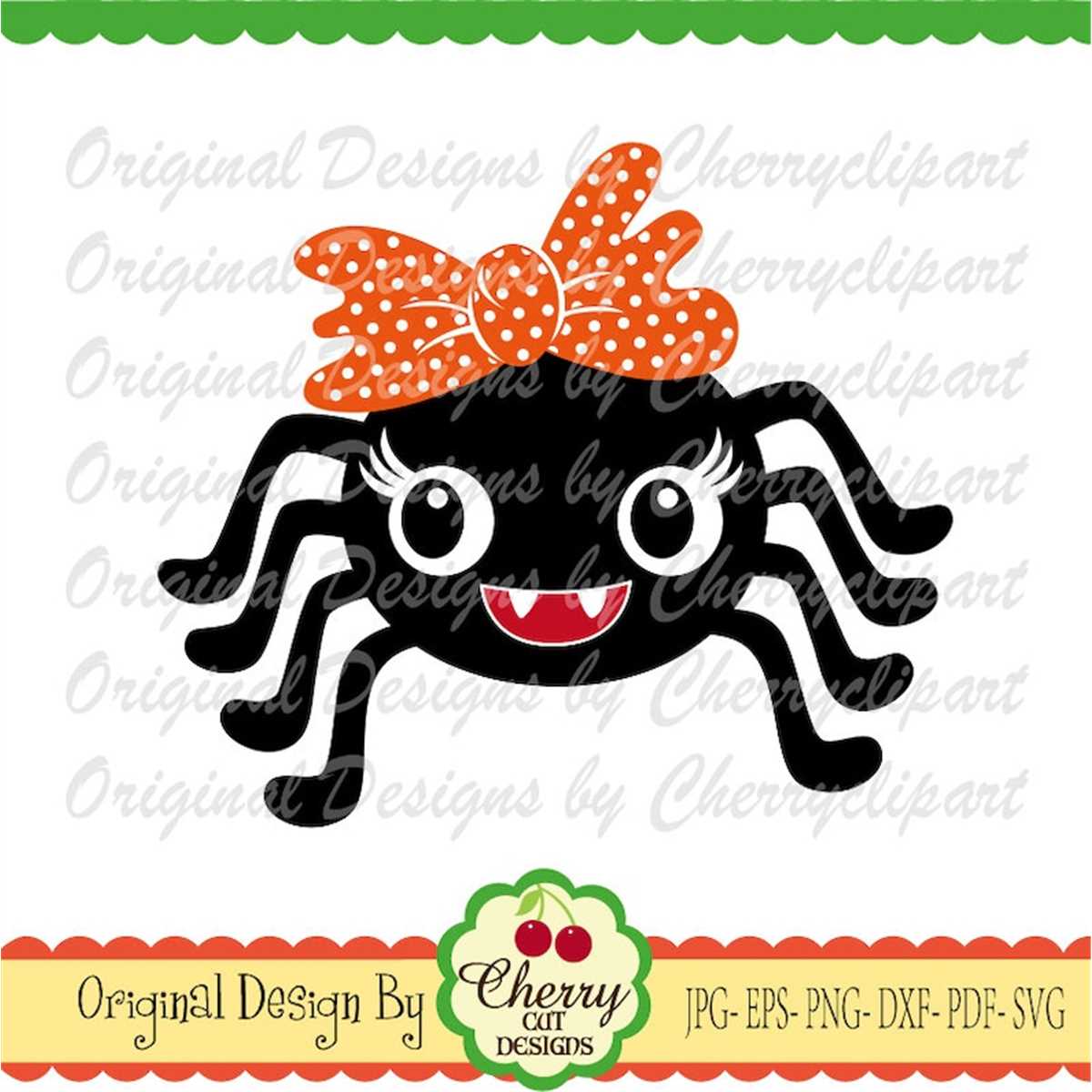 Halloween Spider svg, Spider girl with bow svg Silhouette & - Inspire ...