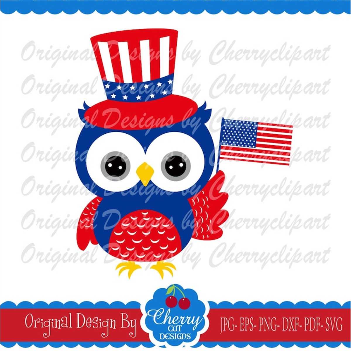 4th of July owl svg,Independence Day owl svg Silhouette & Cr | Inspire ...