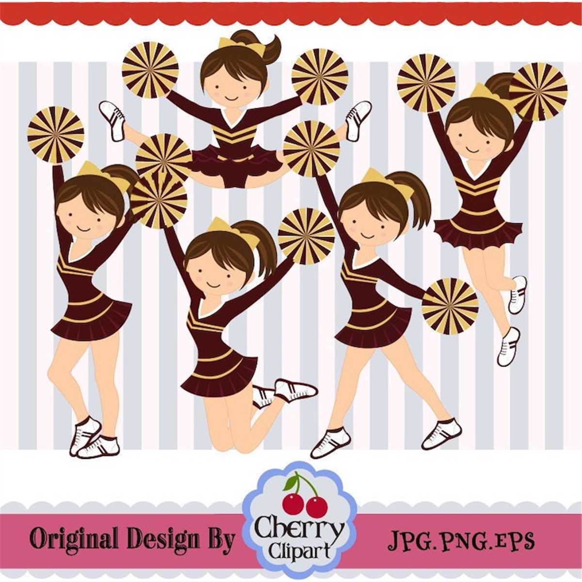 Signature Maroon and Gold Cheerleaders digital clipart set f | Inspire ...