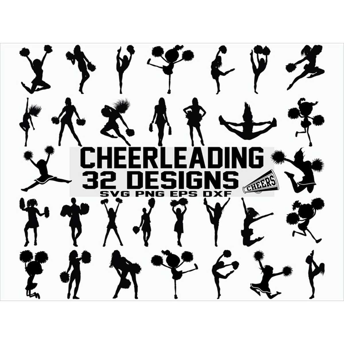 Cheerleading SVG/ clipart/ silhouette/ cut file/ decal/ sten - Inspire ...