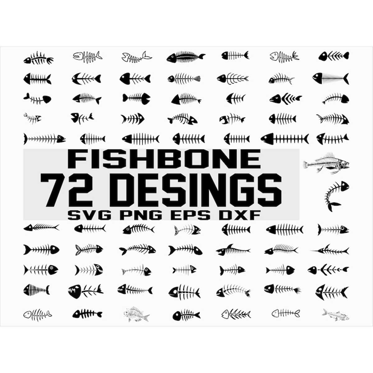 Fish bone svg / fishbone svg / fish skeleton svg / fish svg - Inspire ...
