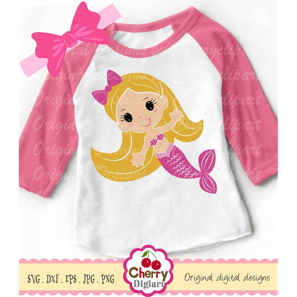 Mermaid SVG Dxf ,Mermaid with bow svg Silhouette and Cricut | Inspire ...