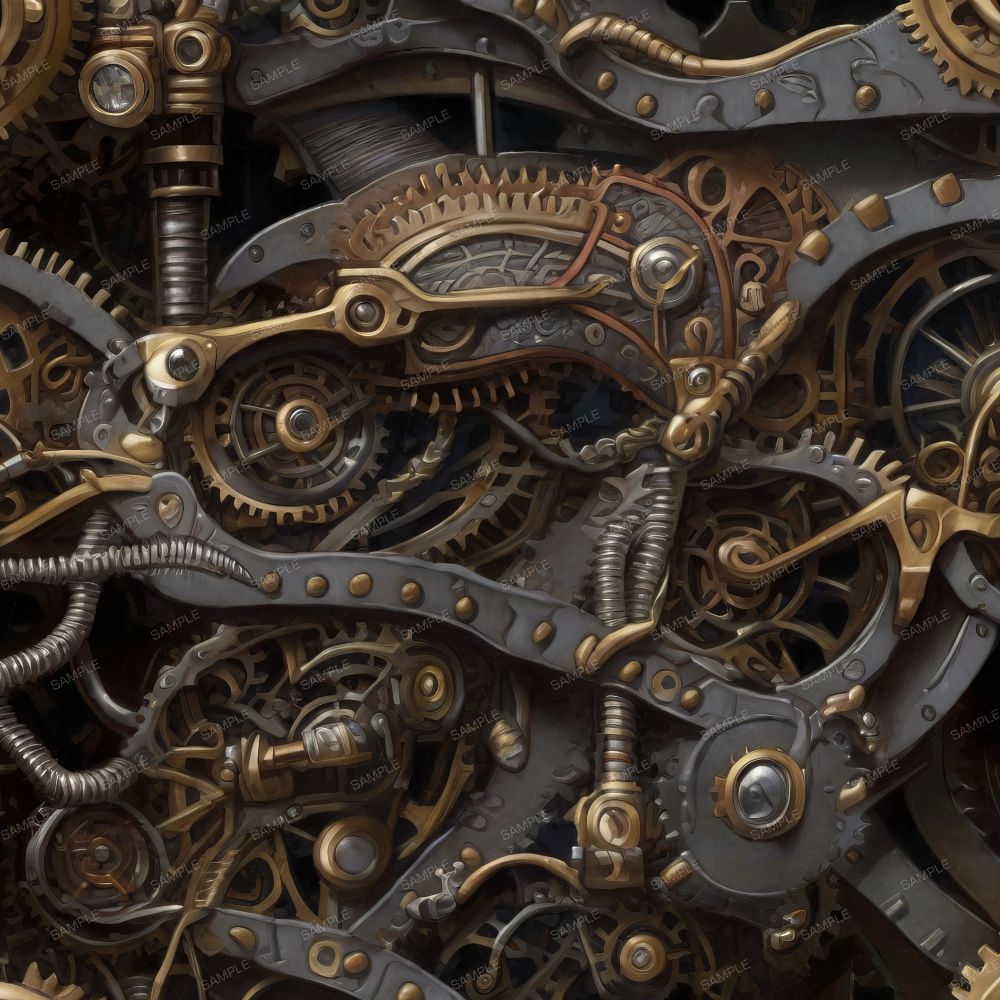 SteamPunk Brass and Iron Camworks Tileable Repeating Pattern | Inspire ...