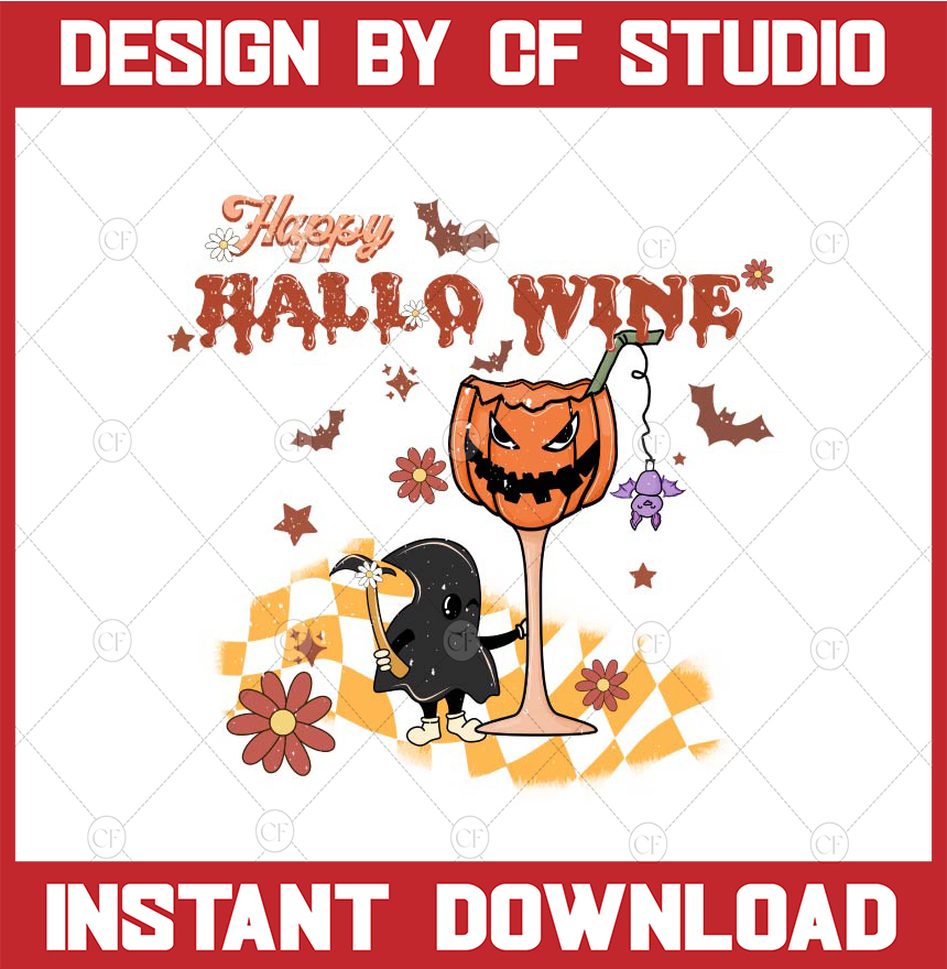 Happy Hallowine Png, Halloween Wine Glass Png, Pumpkin Wine | Inspire ...