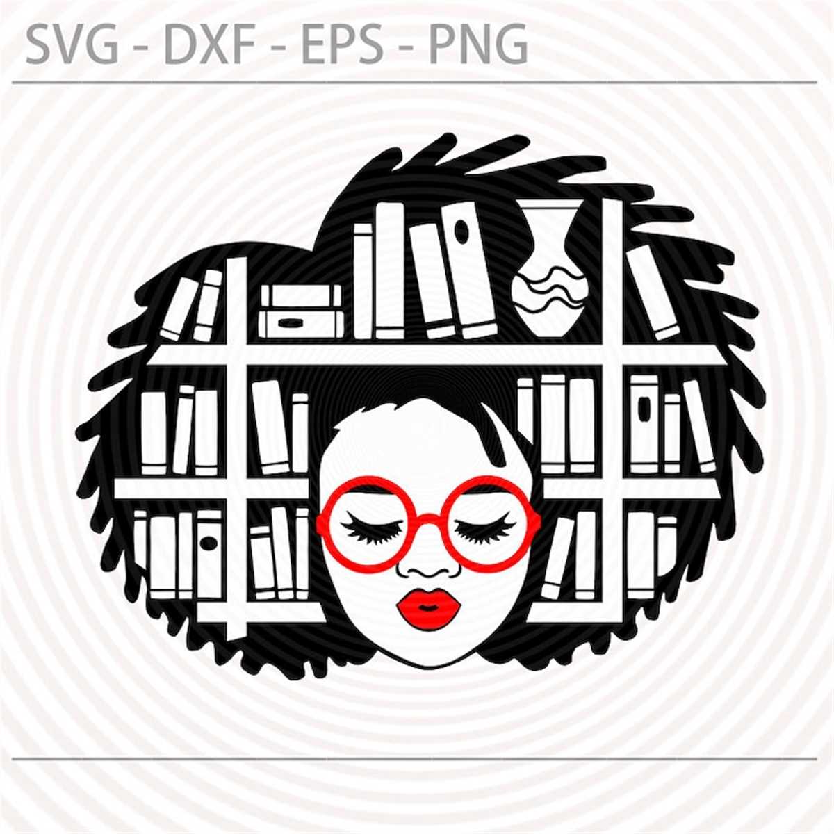 Book girl svg, Afro lady woman library svg, Black girl book | Inspire ...