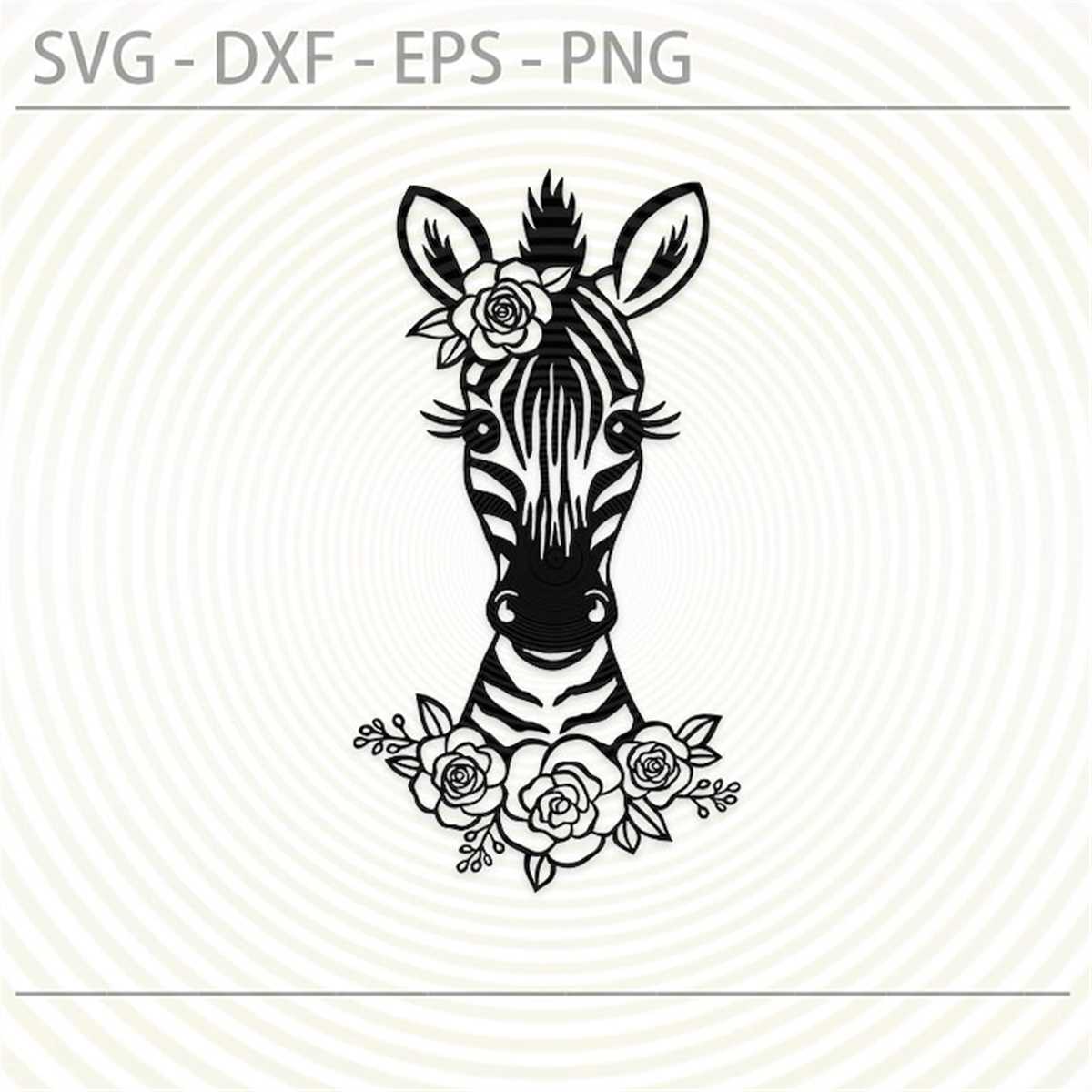 Zebra svg - Zebra dxf - cute Zebra with floral flowers svg – | Inspire ...