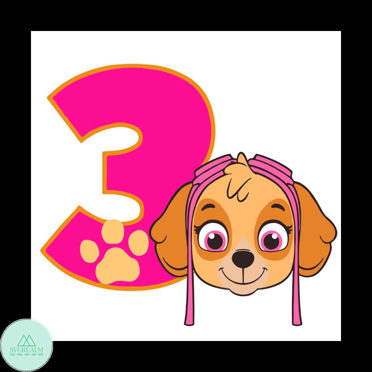 Number 3 Skye Svg, Birthday Svg, Paw Patrol Svg, 3 Years Svg - Inspire ...