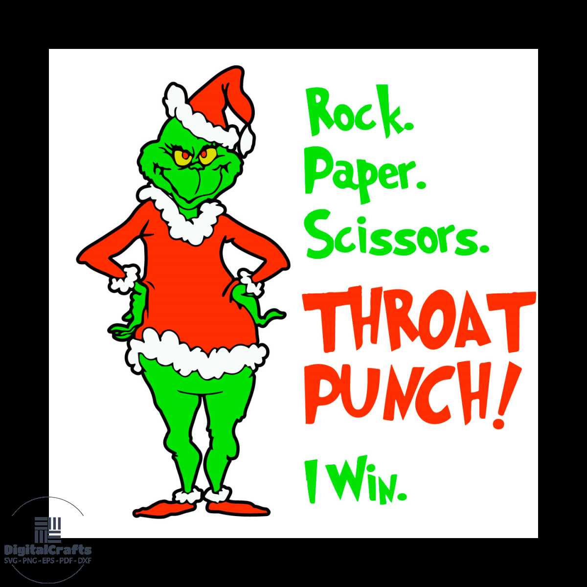 Rock Paper Scissors Throat Punch I Win Svg, Christmas Svg, T | Inspire ...