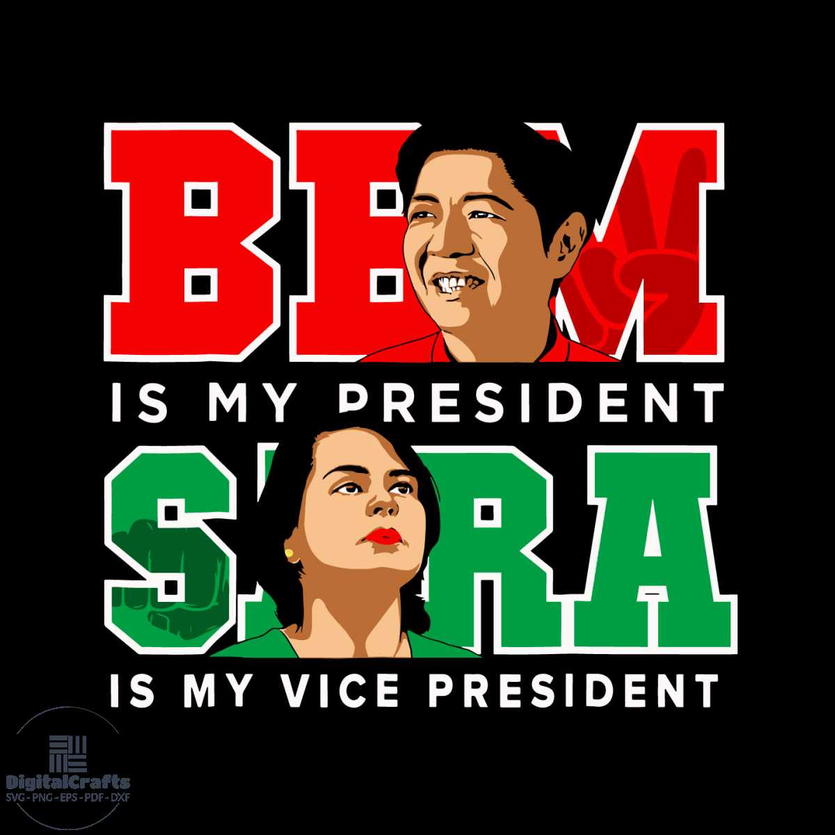 BBM Sara 2022 President Red Bong Marcos Duterte Inday Svg, T | Inspire ...