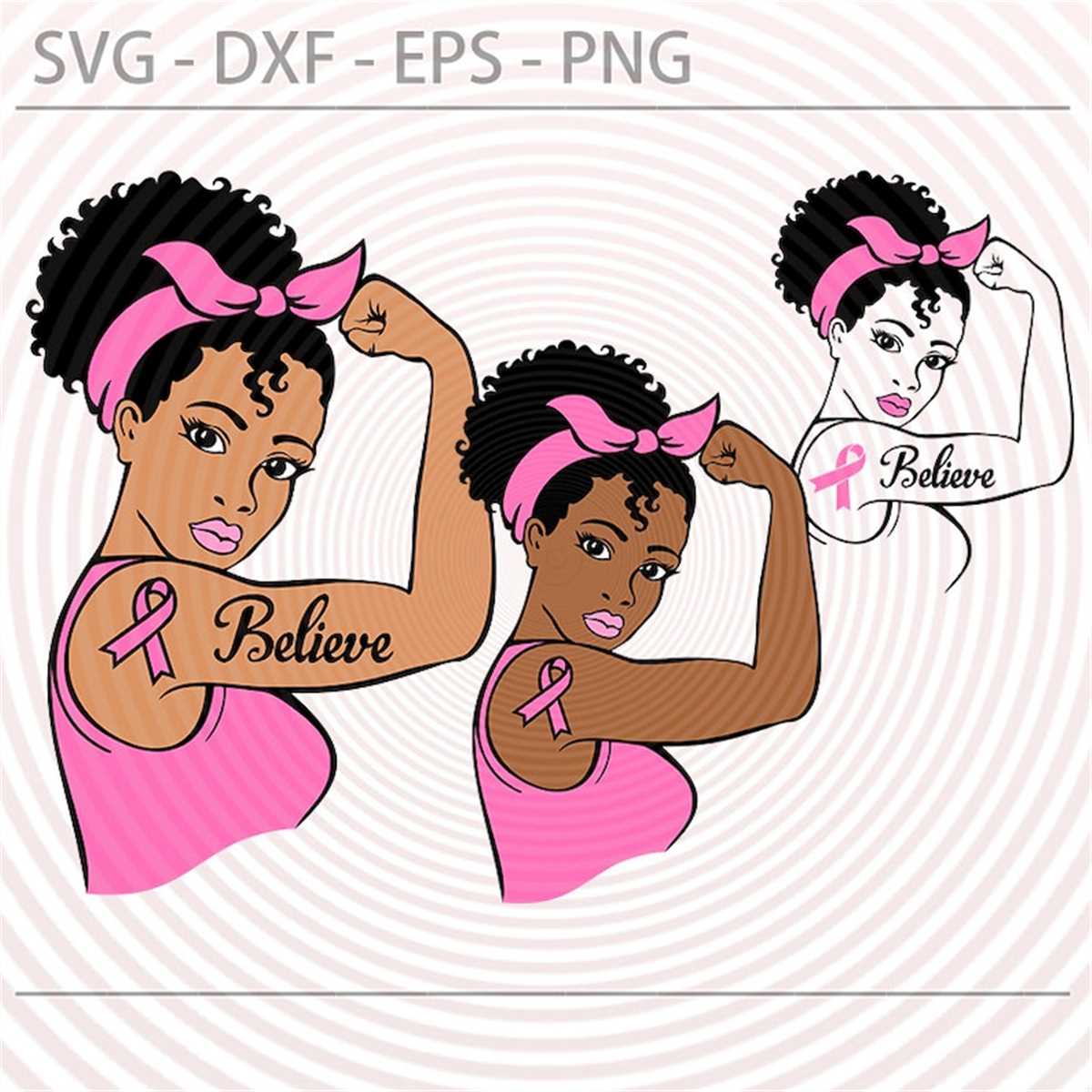 Rosie The Riveter Afro svg, Breast cancer svg, African lady | Inspire ...