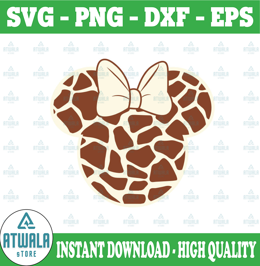 Minnie Giraffe SVG, Giraffe Mickey and Minnie Head SVG, dxf, | Inspire ...