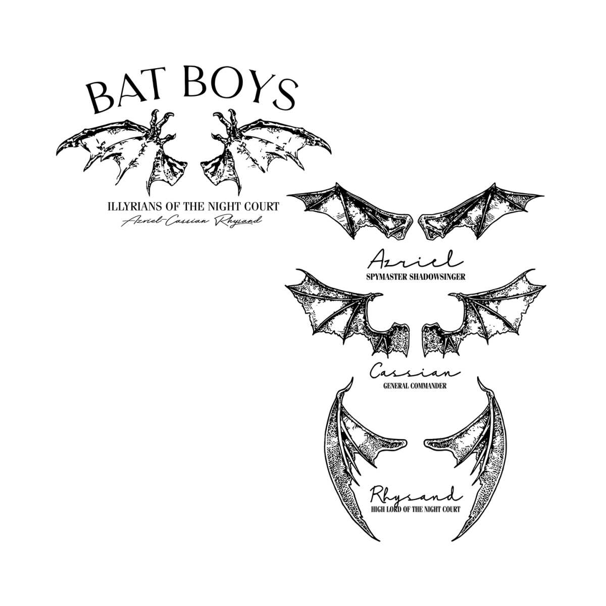 The Bat Boys Vintage Acotar SVG Digital Cricut File | Inspire Uplift