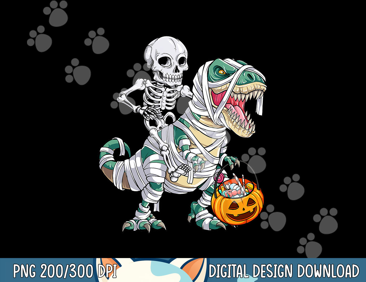 Skeleton Riding Mummy Dinosaur T rex Halloween Kids Boys Men - Inspire ...