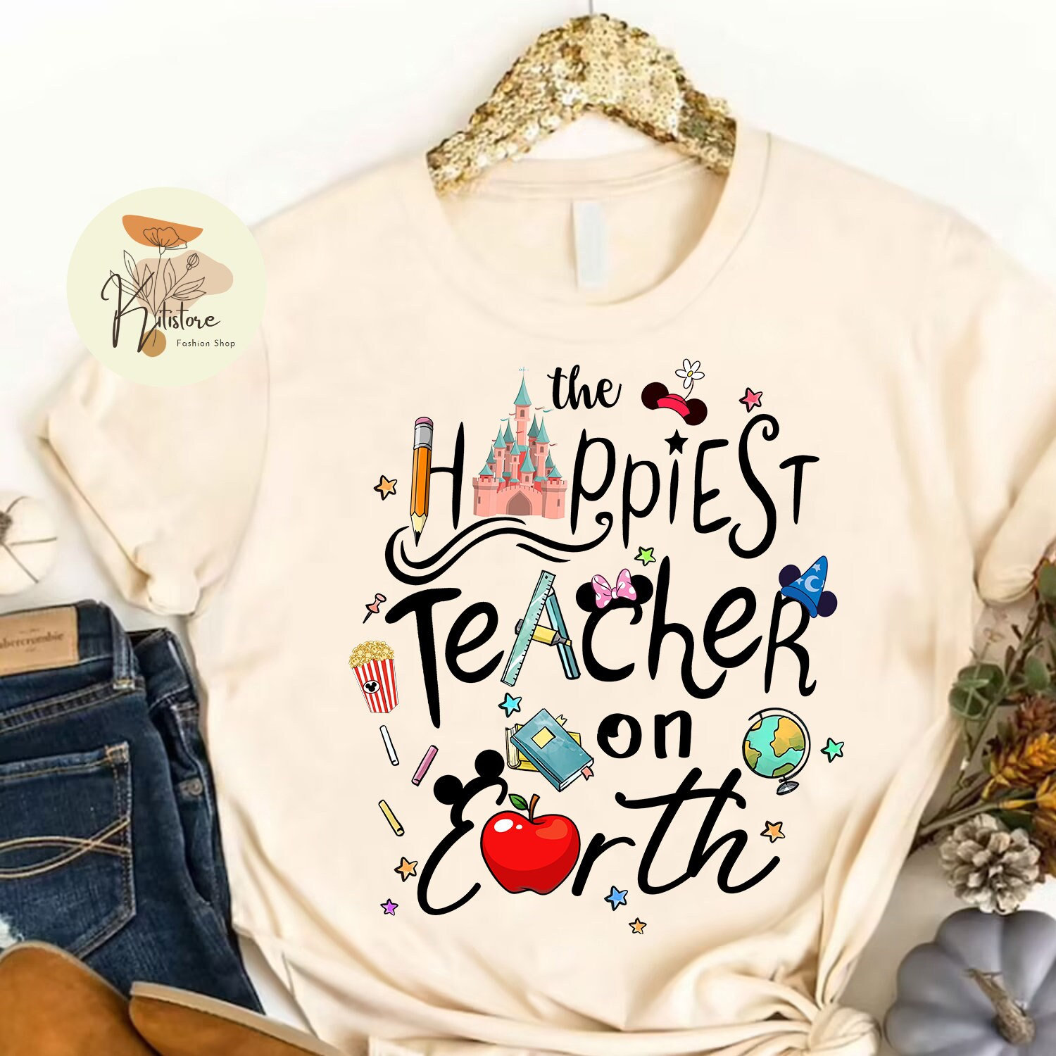 Disney The Happiest Teacher On Earth Shirt, Disney Teacher S - Inspire ...