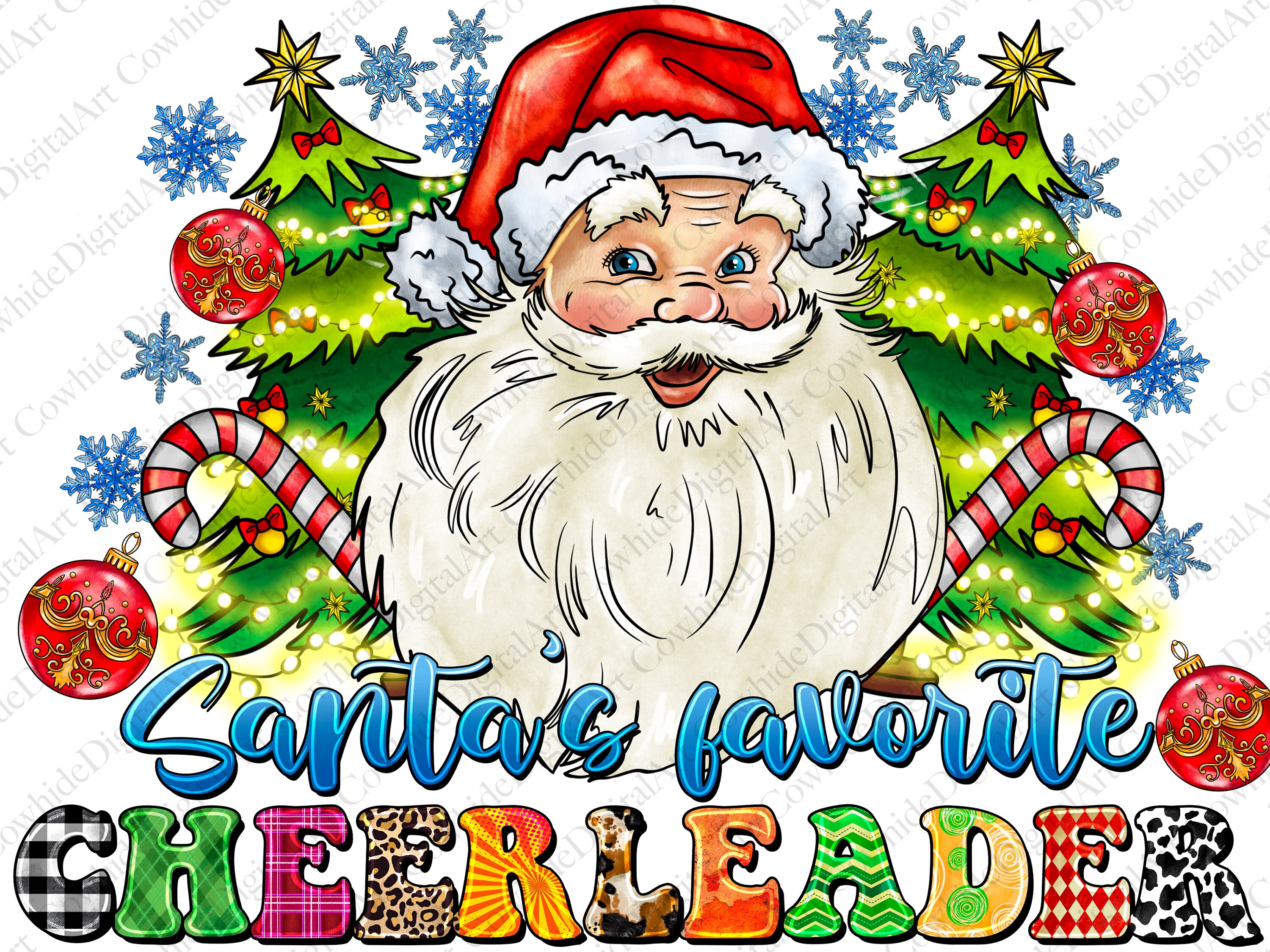 Santas favorite cheerleader PNG, Santas favorite christmas | Inspire Uplift