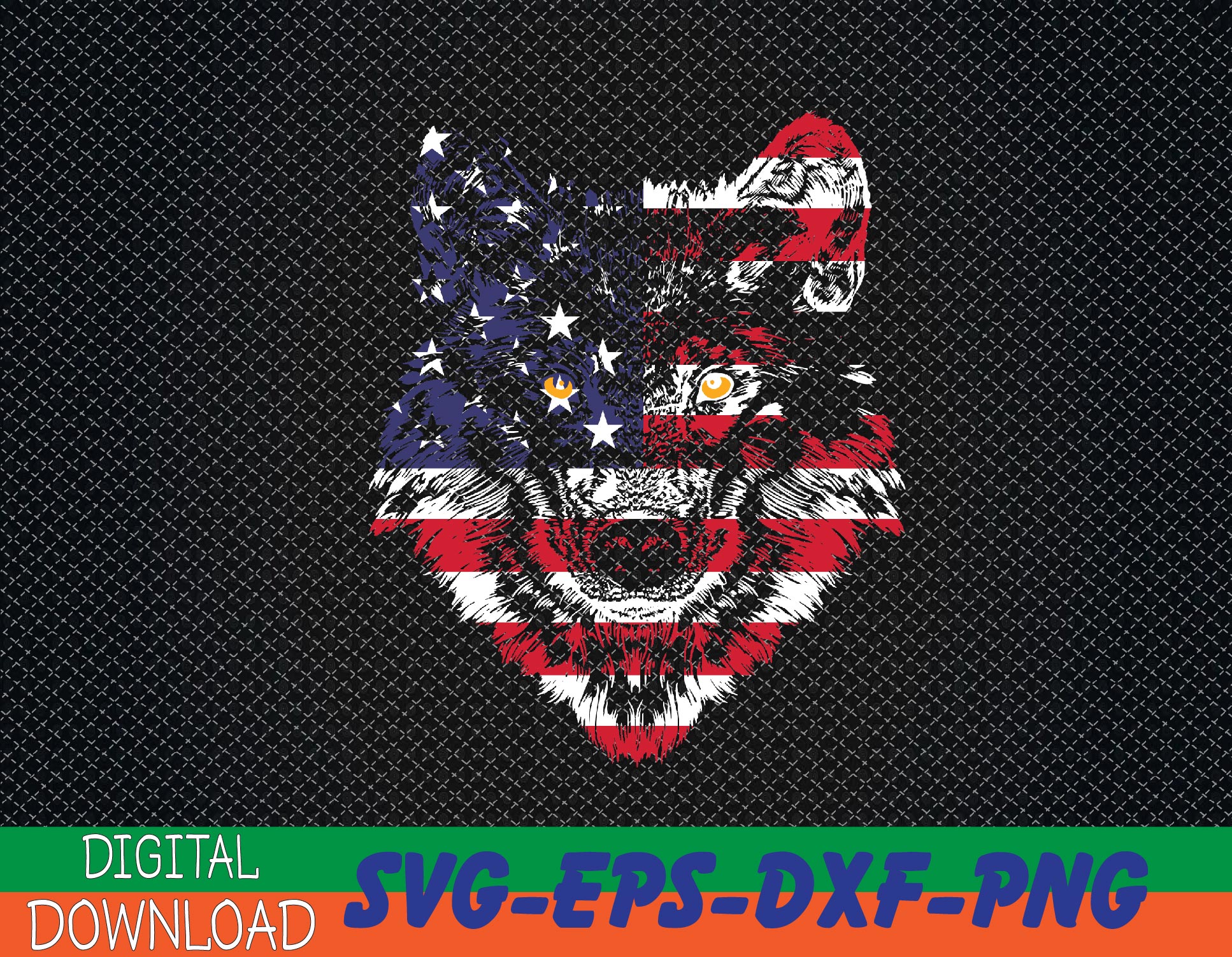 Wolf American Flag USA 4th of July Svg, Eps, Png, Dxf, Digit | Inspire ...