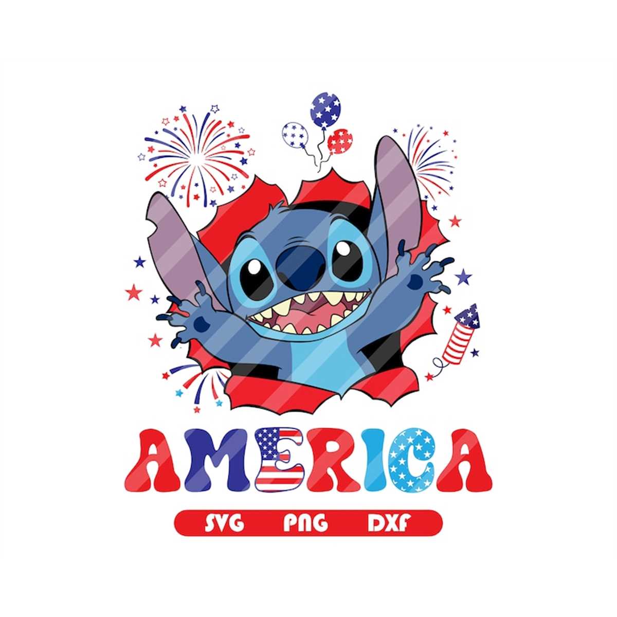 4th of July Stitch PNG Svg, Stitch png, Fourth of July Subli | Inspire ...