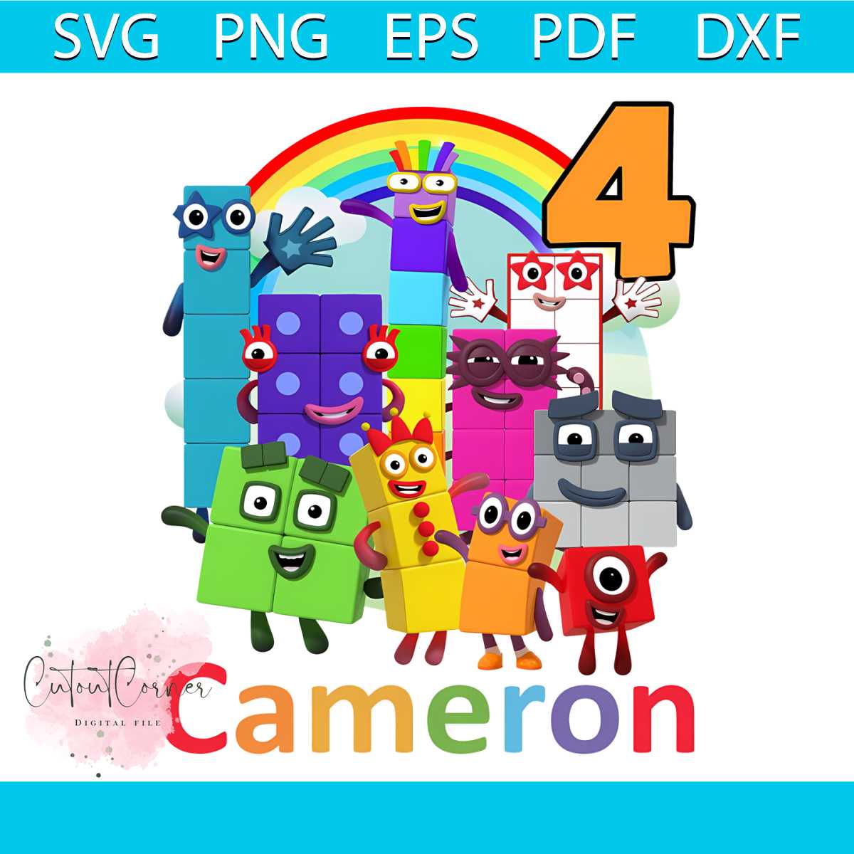 Personalized Numberblocks Kids Birthday SVG Digital Cricut F | Inspire ...
