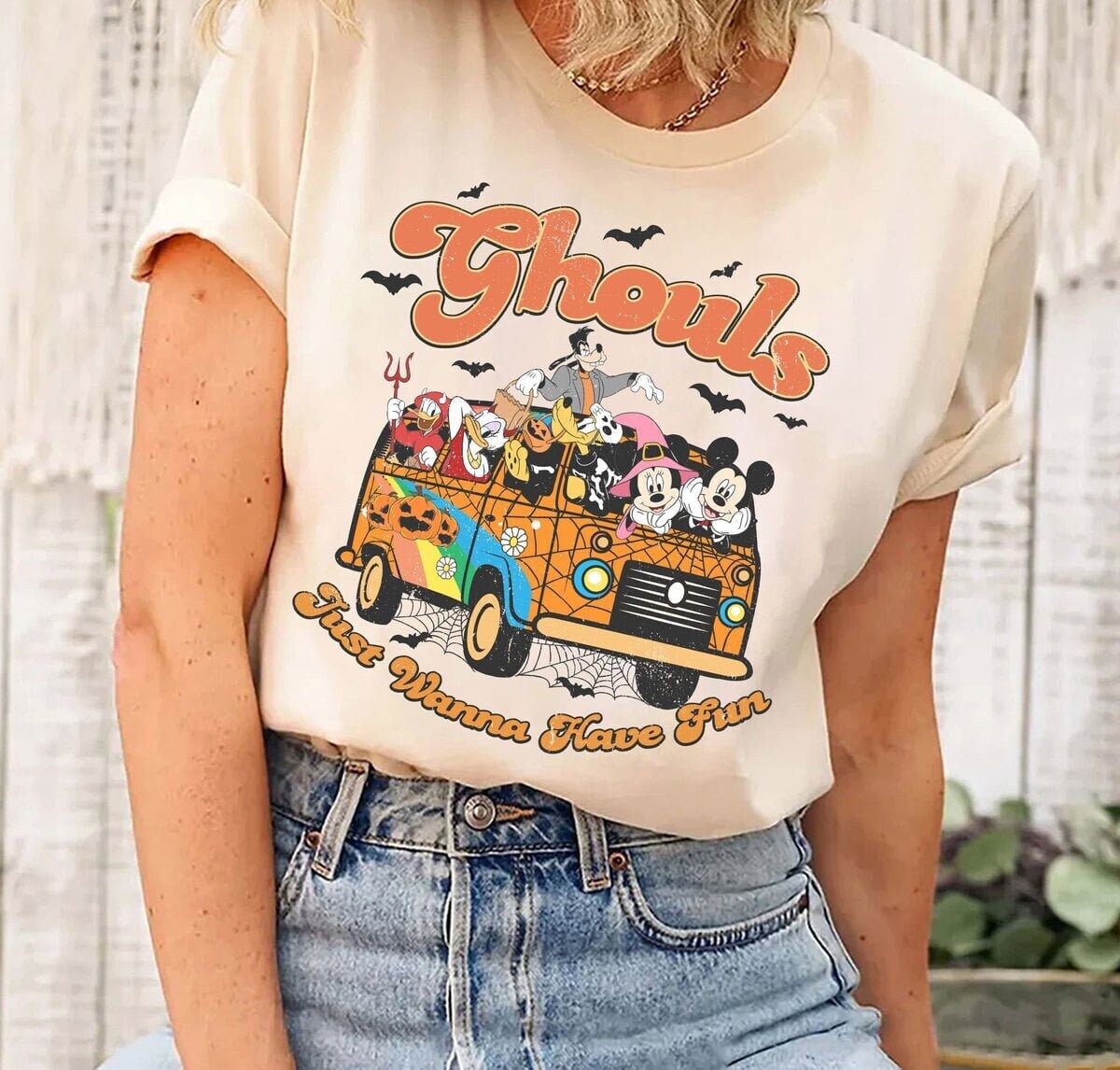 Funny Vintage Disney Halloween Ghouls Just Wanna Have Fun Sh - Inspire ...