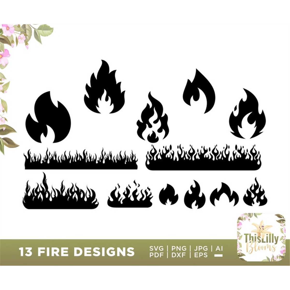 Fire Flame SVG, Flame svg, Fire Svg, Fire Flames, Svg Bundle | Inspire ...
