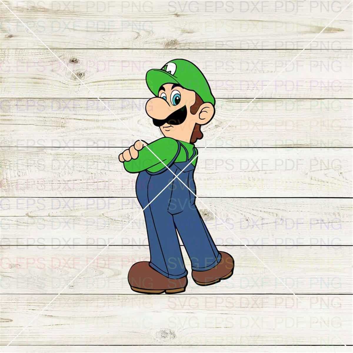 Luigi Super Mario 005 Svg Dxf Eps Pdf Png, Cricut, Cutting f | Inspire ...