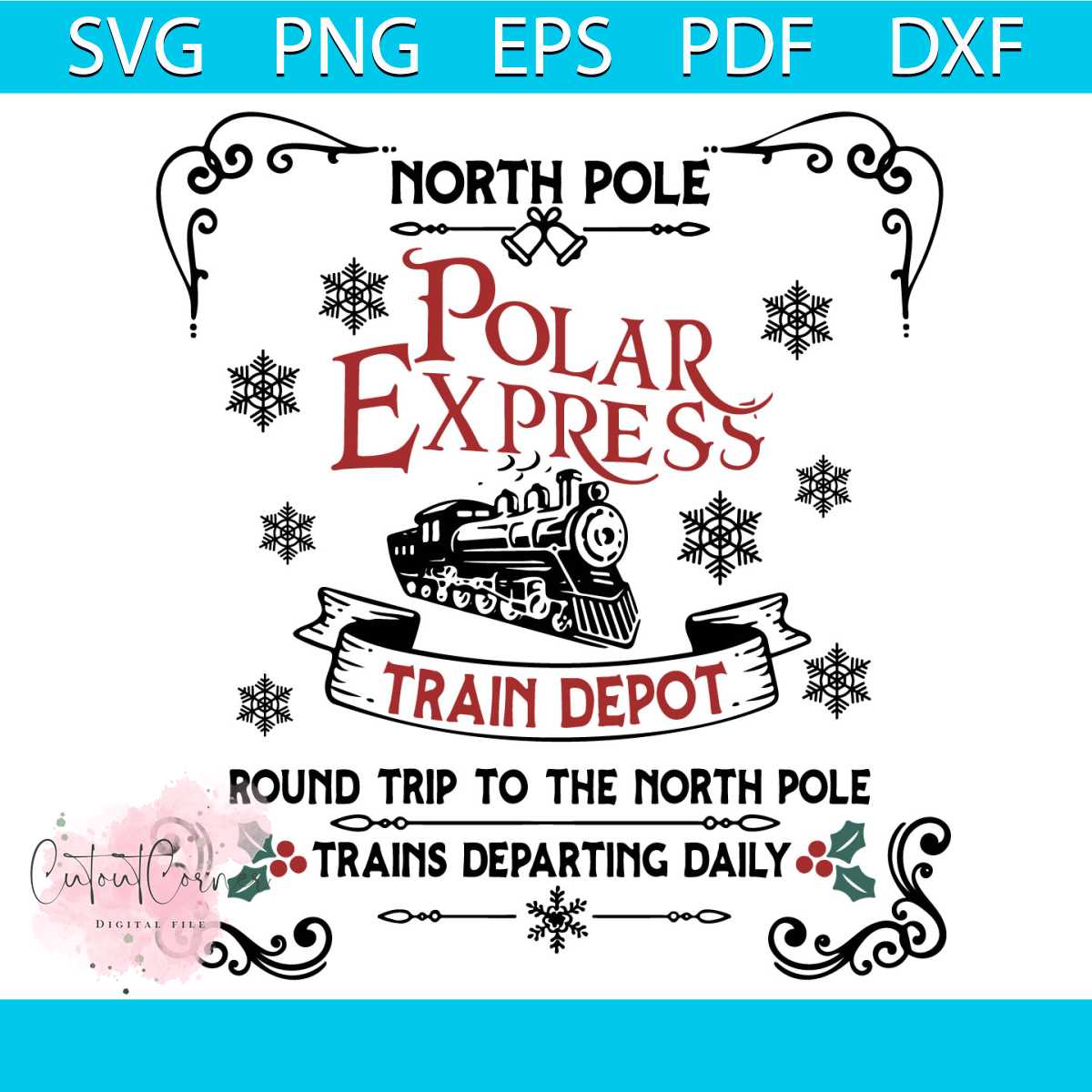 Polar Express SVG, Christmas svg, North Pole Svg, Train Depo | Inspire ...