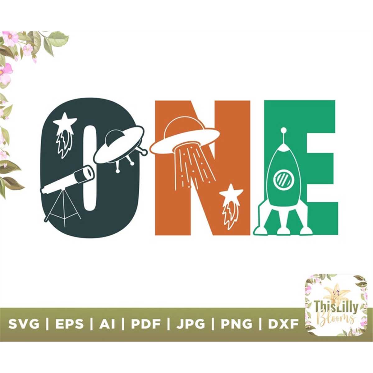 Space Theme First Birthday svg, Boys First Birthday, Birthda - Inspire ...