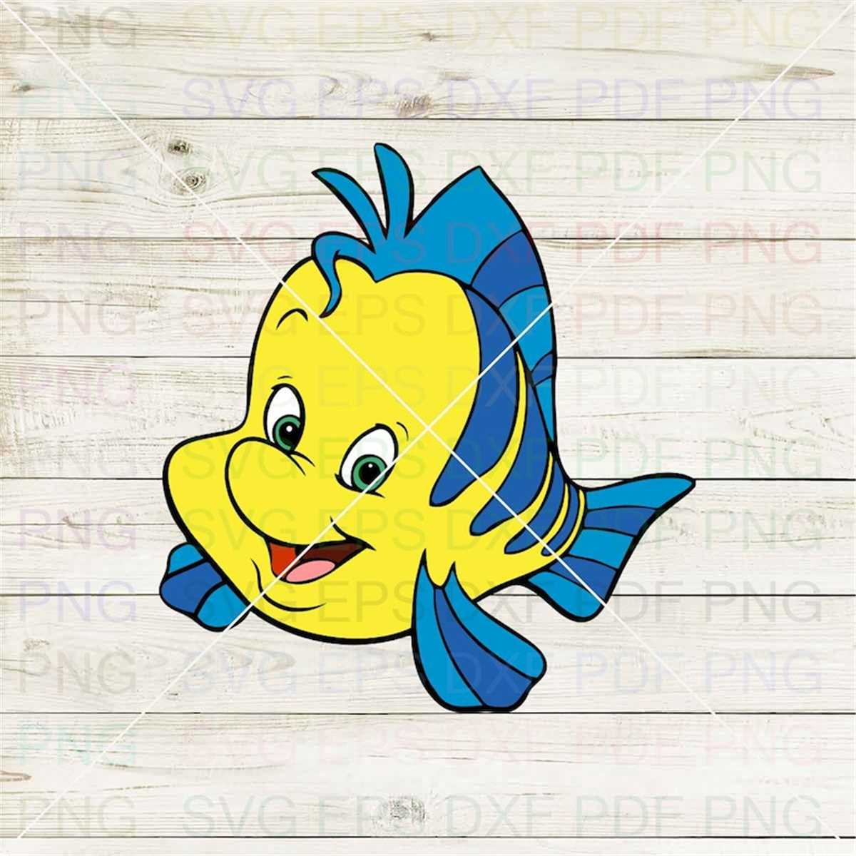 Flounder The Little Mermaid 020 Svg Dxf Eps Pdf Png, Cricut, | Inspire ...