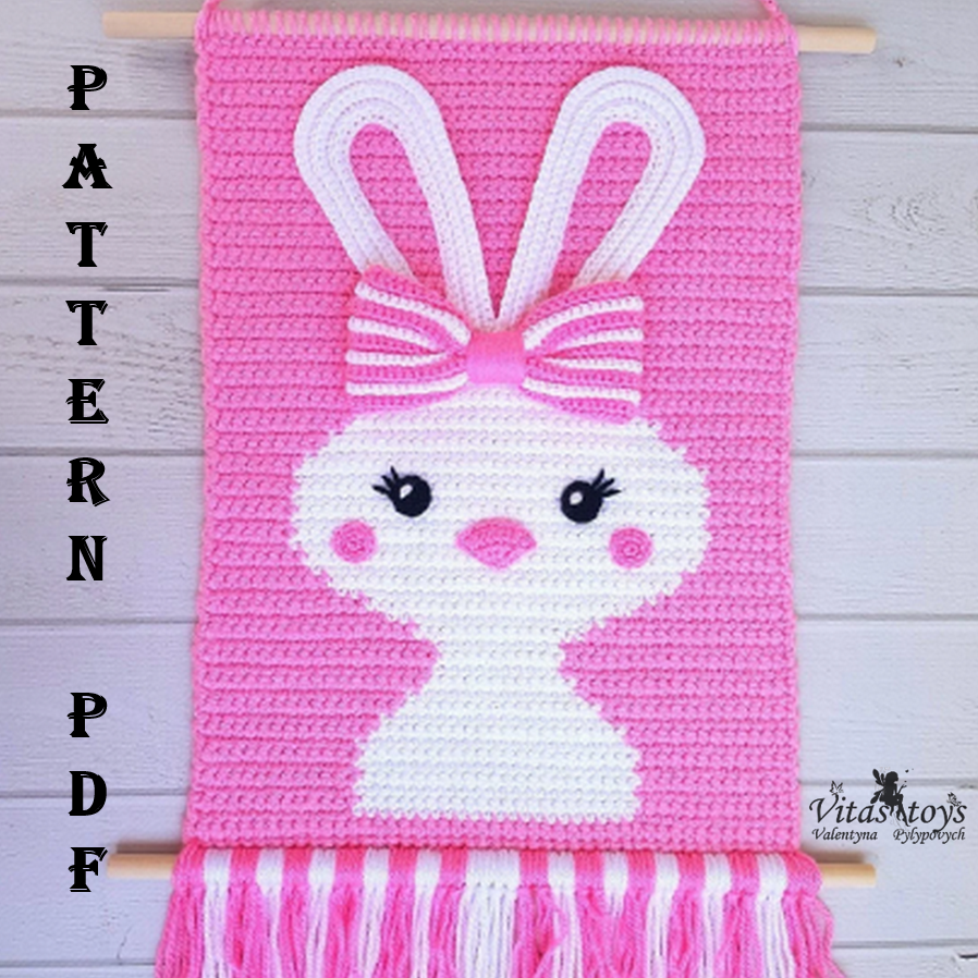 decor rabbit Wall hanger Bunny Crochet amigurumi pattern | Inspire Uplift