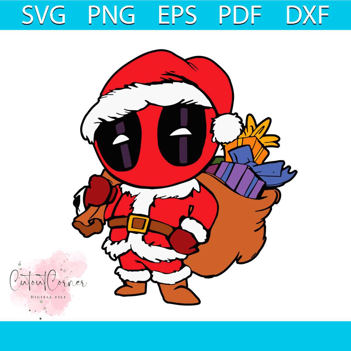 Deadpool Santa Cartoon Svg, Christmas Svg, Deadpool Santa Sv | Inspire ...