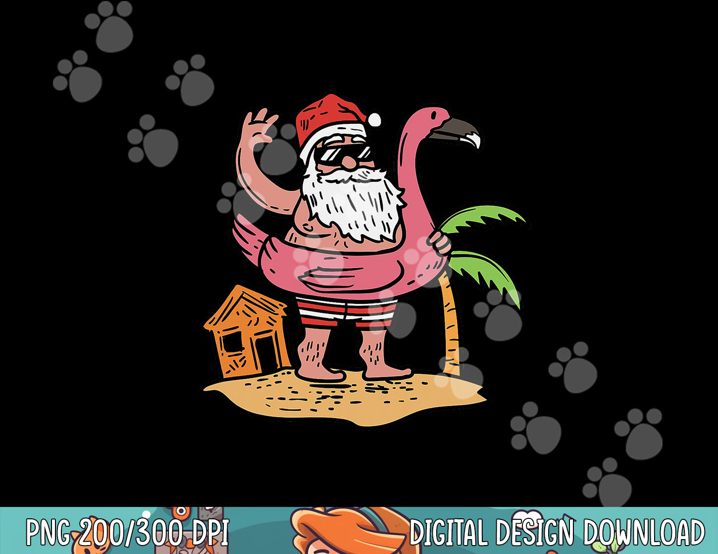 Summer Santa Flamingo Floater Funny Christmas In July Gift p | Inspire ...