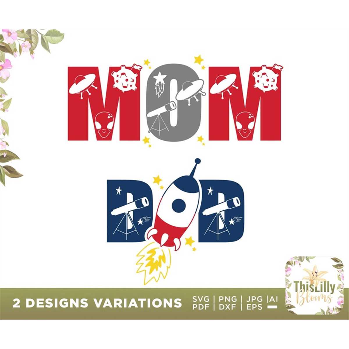 Space Mom Dad svg, Space Birthday Svg, planet svg, space mom - Inspire ...