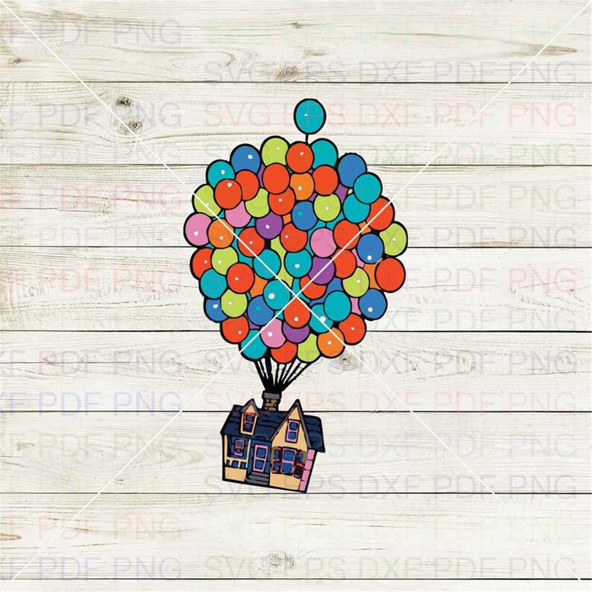 Up House Balloons Up 015 Svg Dxf Eps Pdf Png, Cricut, Cuttin - Inspire ...