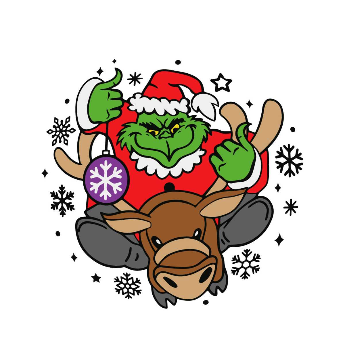 Merry Grinchmas circle tile ornament Christmas svg, Grinch R | Inspire ...