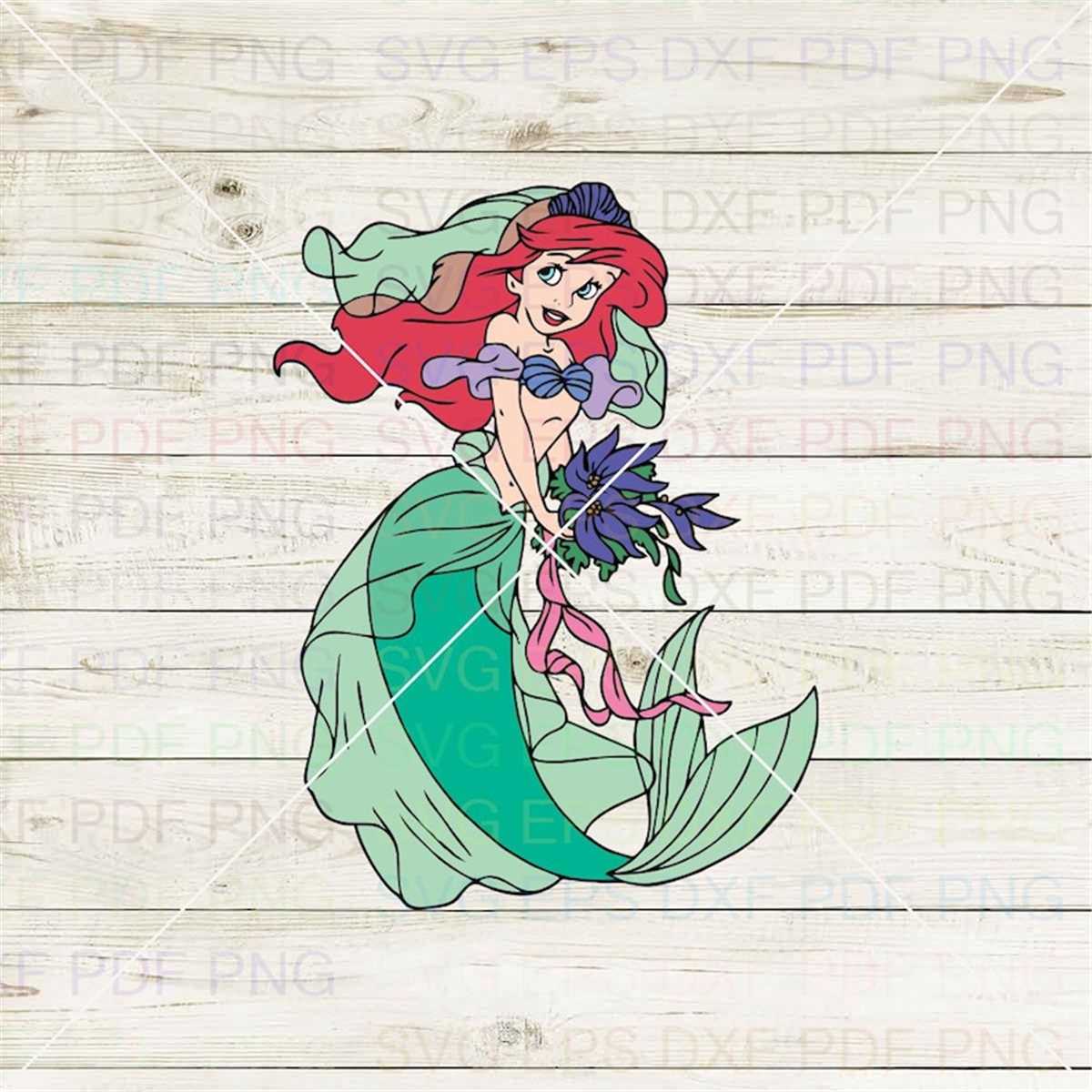 Ariel The Little Mermaid 014 Svg Dxf Eps Pdf Png, Cricut, Cu | Inspire ...