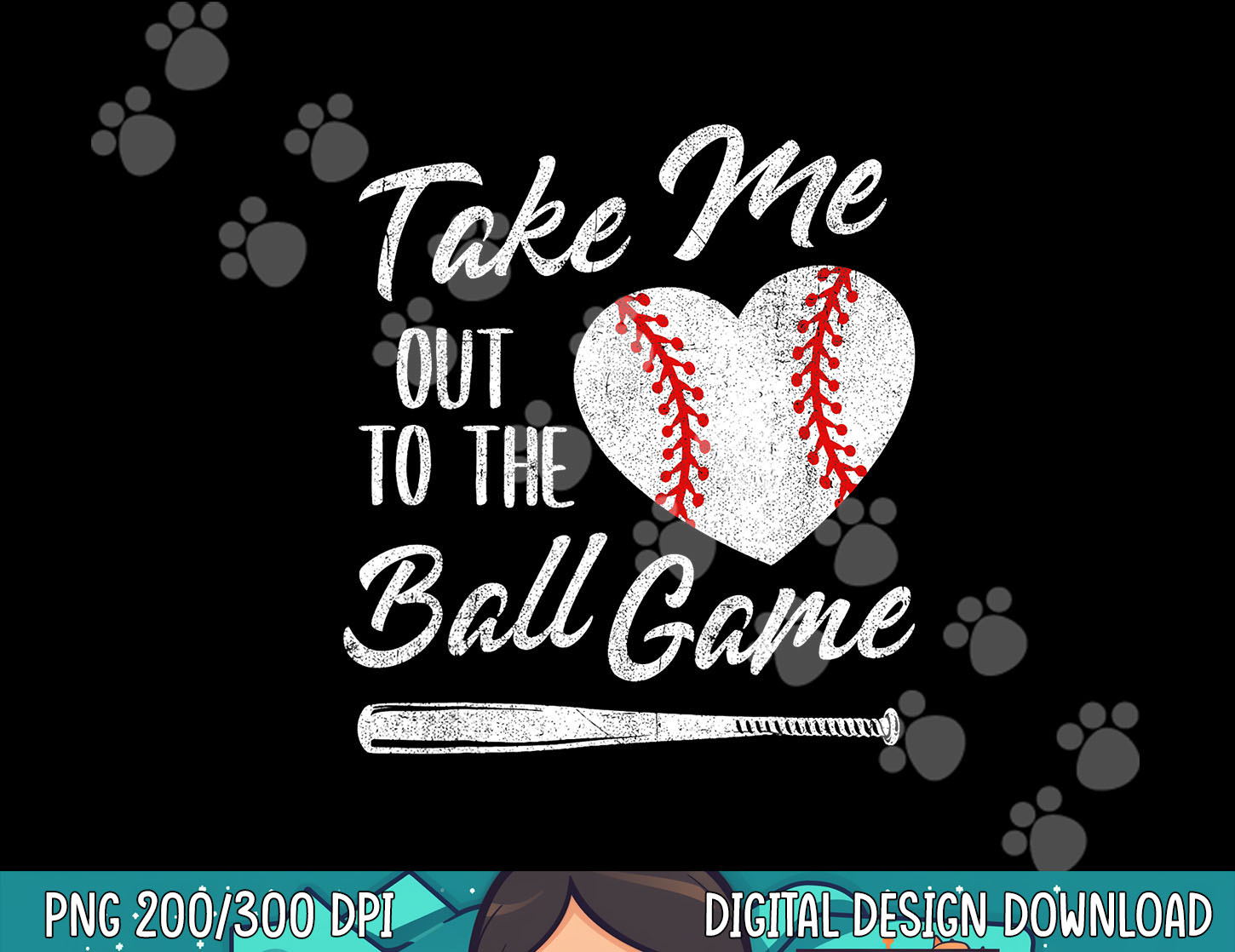 Take Me Out To The Ball Game Baseball Heart Cute Mothers Day - Inspire ...