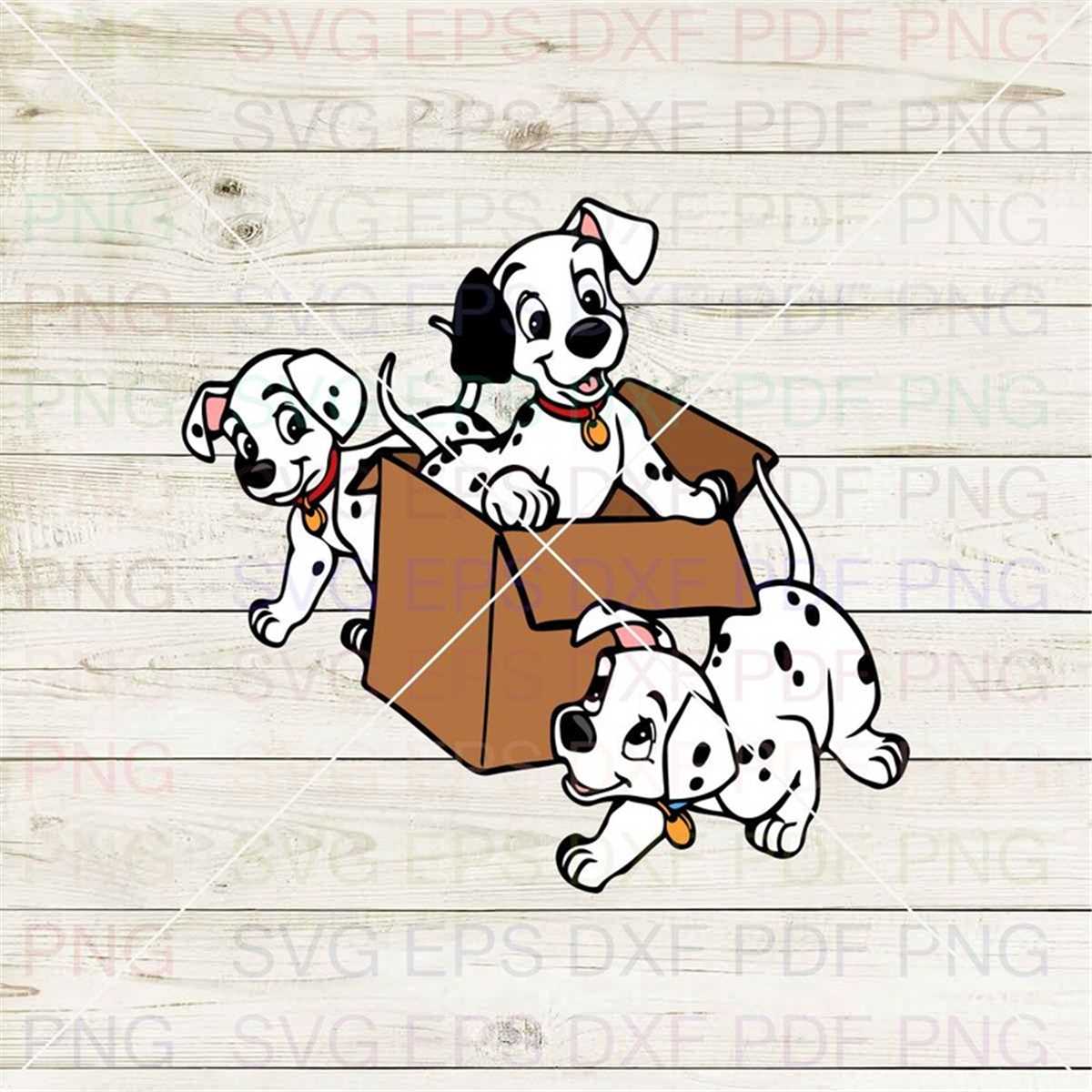 Puppies In Moving Box 101 Dalmations 002 Svg Dxf Eps Pdf Png | Inspire Uplift