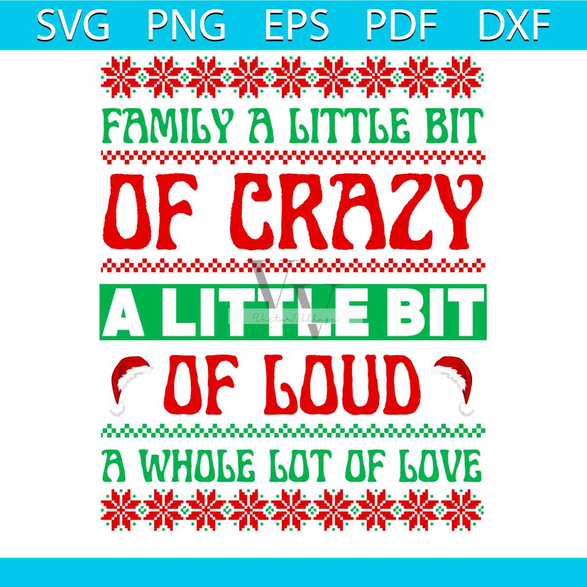 Family A Little Bit Of Crazy Svg, Christmas Svg, Xmas Svg, F | Inspire ...