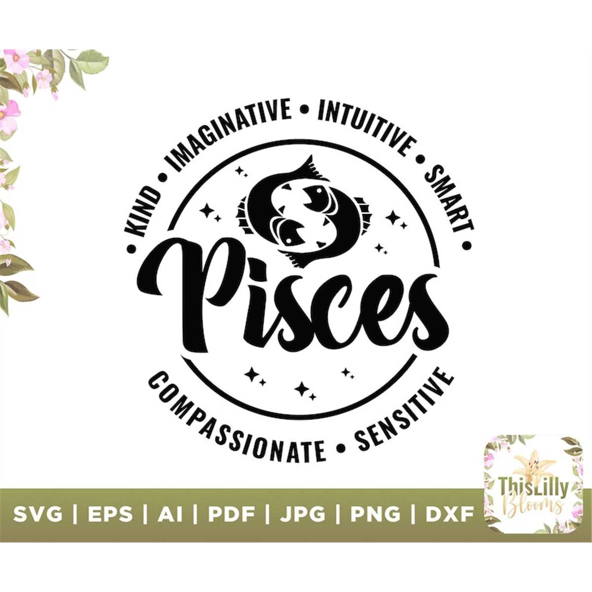 Pisces SVG, Pisces Astrological Sign, Digital Download, Horo | Inspire ...