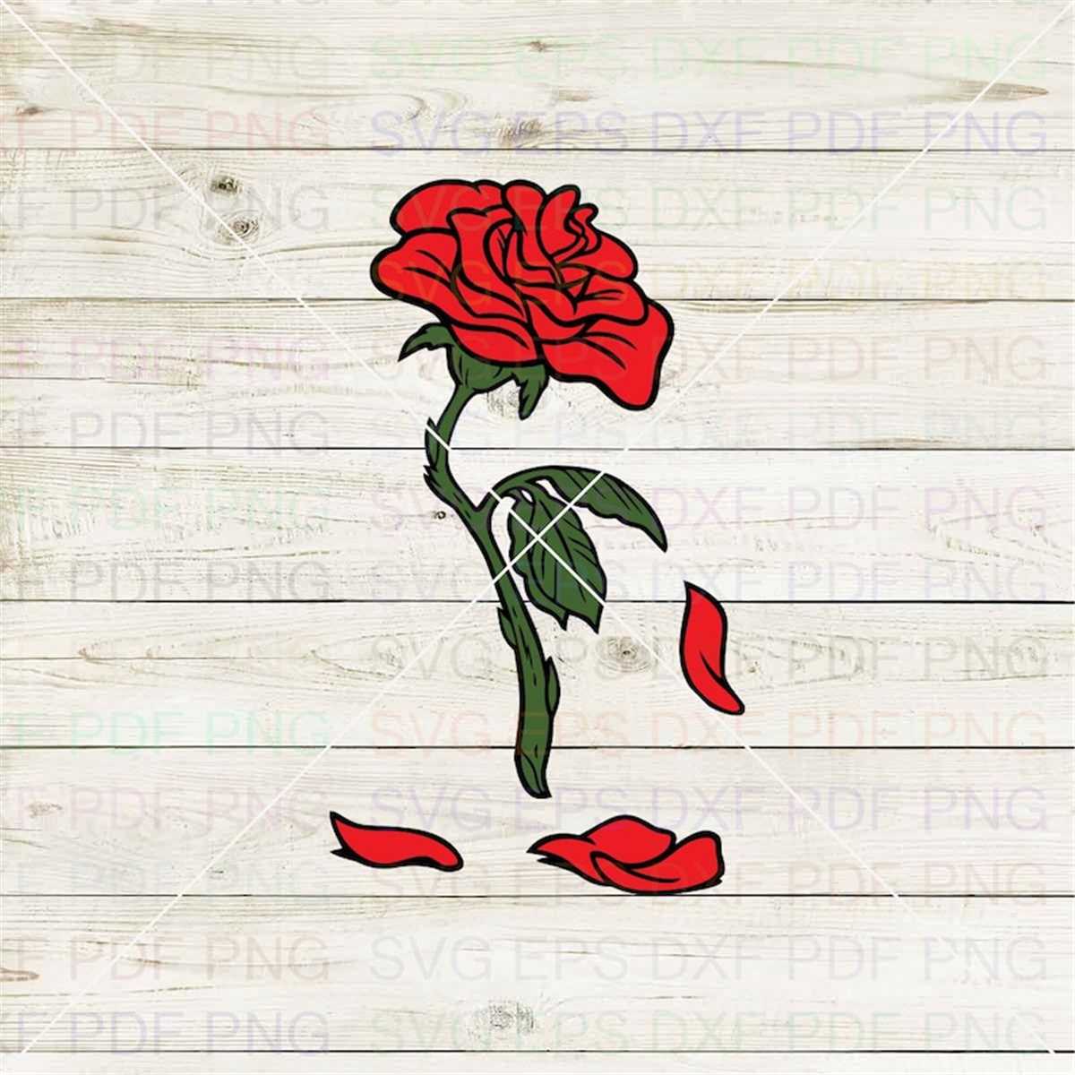 Enchanted Rose Beauty And The Beast 058 Svg Dxf Eps Pdf Png, | Inspire ...