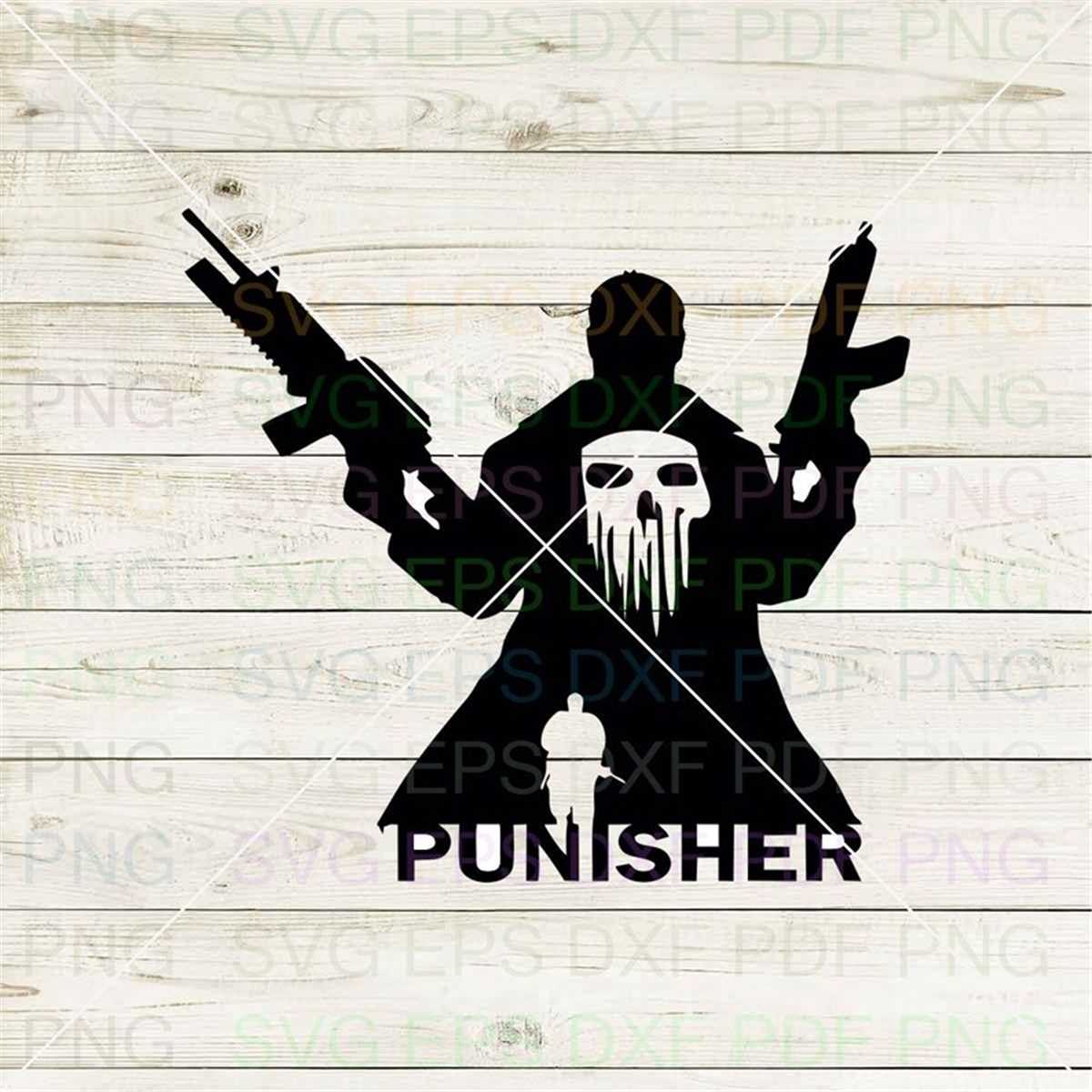 Punisher Silhouette 018 Svg Dxf Eps Pdf Png, Cricut, Cutting | Inspire ...