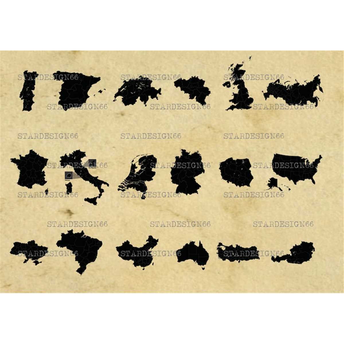 Digital SVG PNG JPG World Countries, maps, borders, vector, | Inspire ...